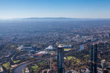 Aerial Photography MCG and Rod Laver arena - Airview Online