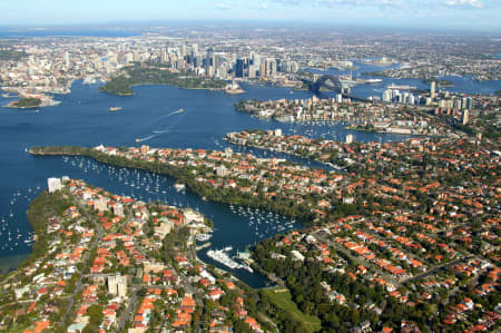 Aerial Photography Mosman Bay to the City - Airview Online